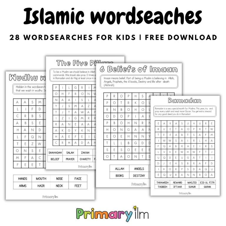 Islamic wordsearch for kids [Free printables] - Primary Ilm