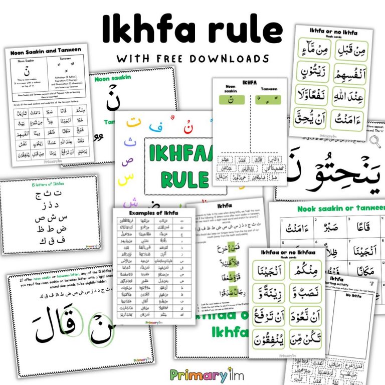 Ikhfa letters - Primary Ilm