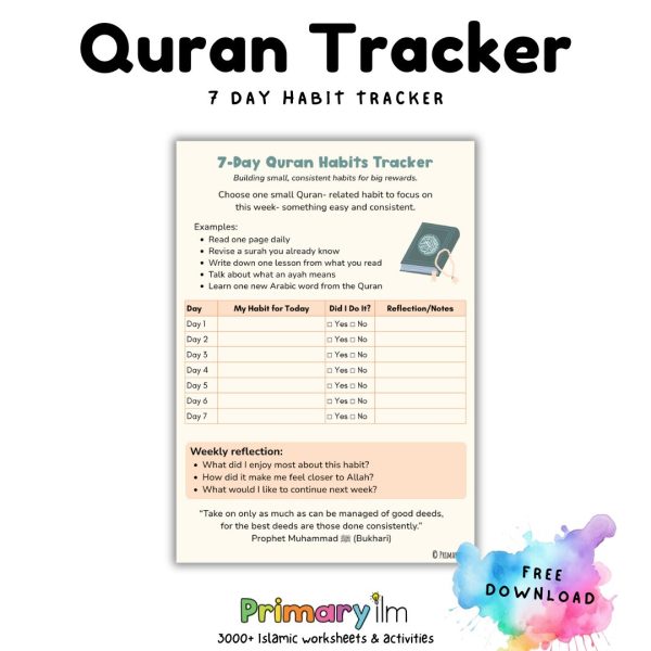 7-Day Quran Habits Challenge for kids - Primary Ilm