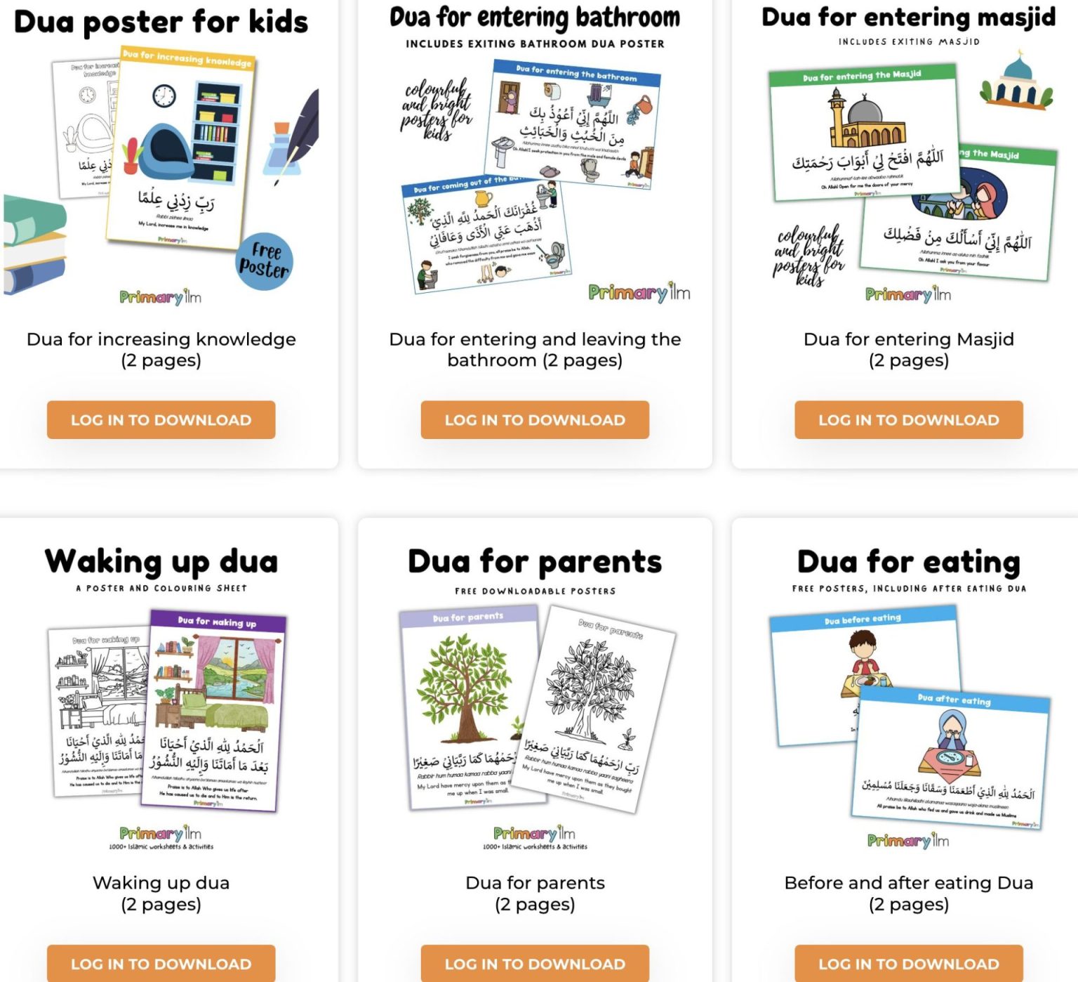 Duas for the Day for Kids: Free Daily Dua Tracker Printable - Primary Ilm