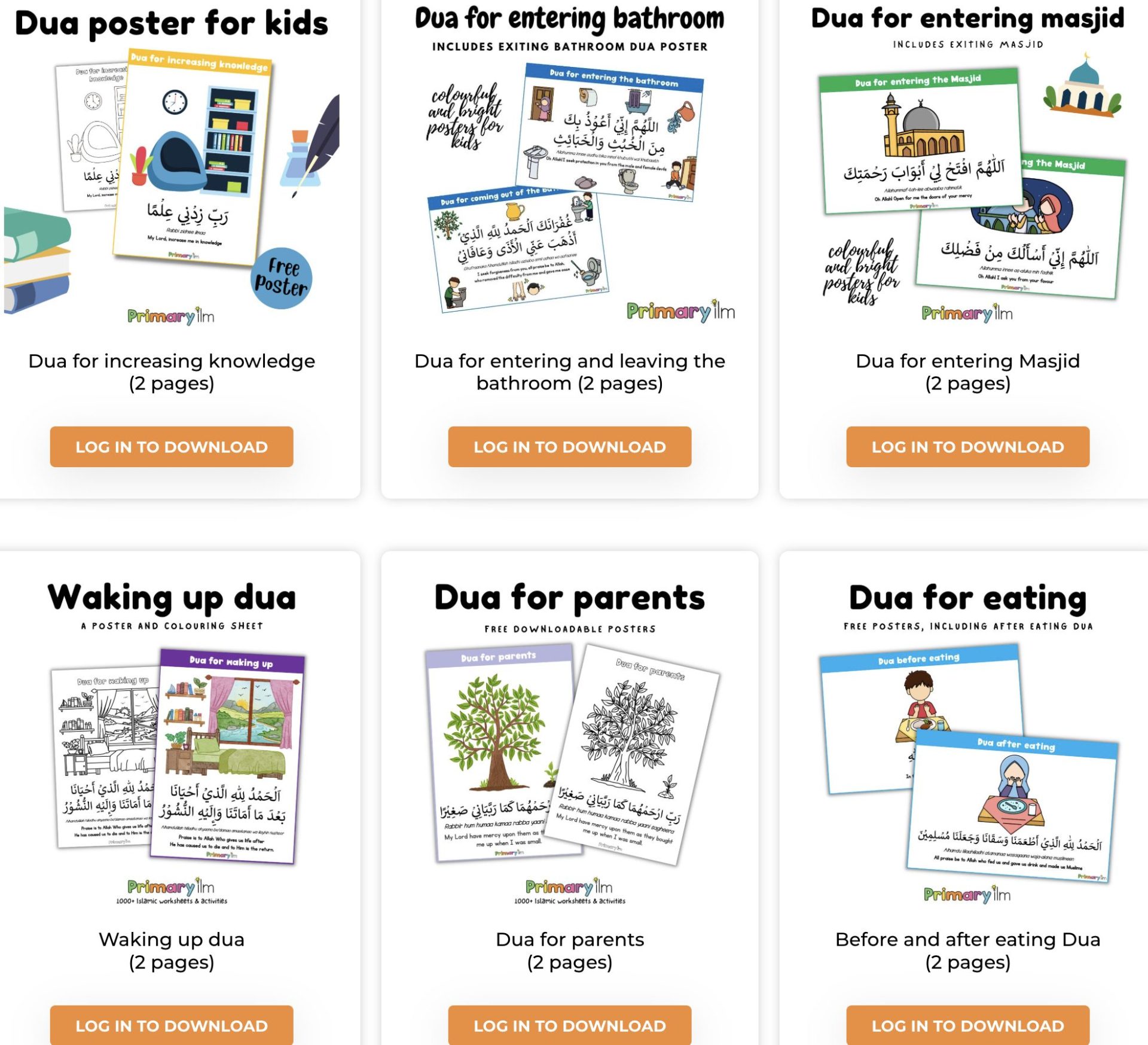 Duas for the Day for Kids: Free Daily Dua Tracker Printable - Primary Ilm